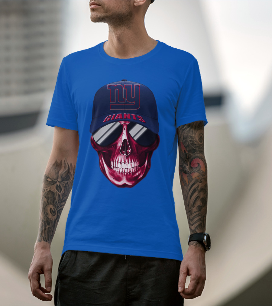 New York Giants Skull Cap T-Shirt
