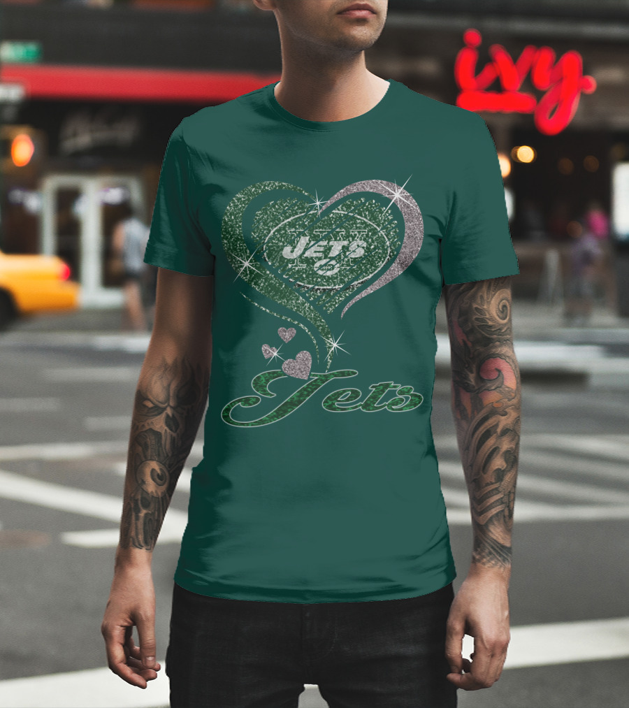 Jets Heart Sparkle T-Shirt