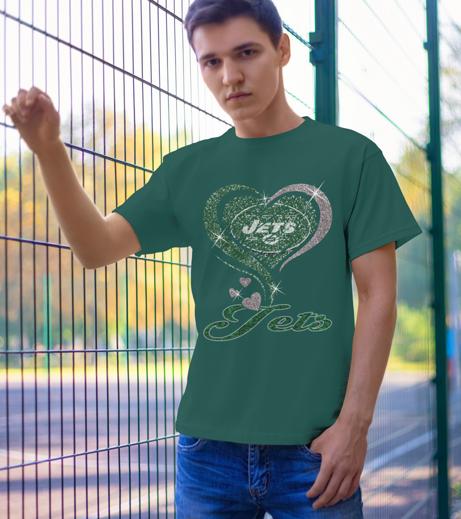 Jets Heart Sparkle T-Shirt