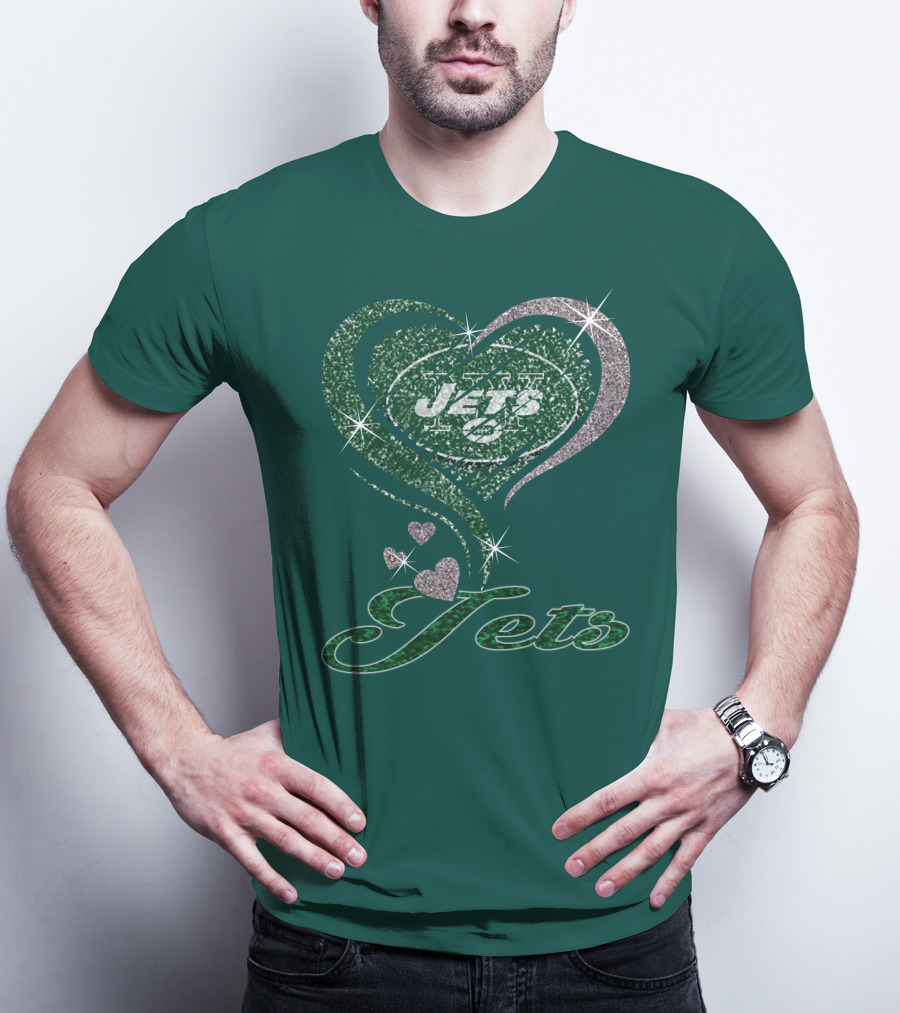 Jets Heart Sparkle T-Shirt