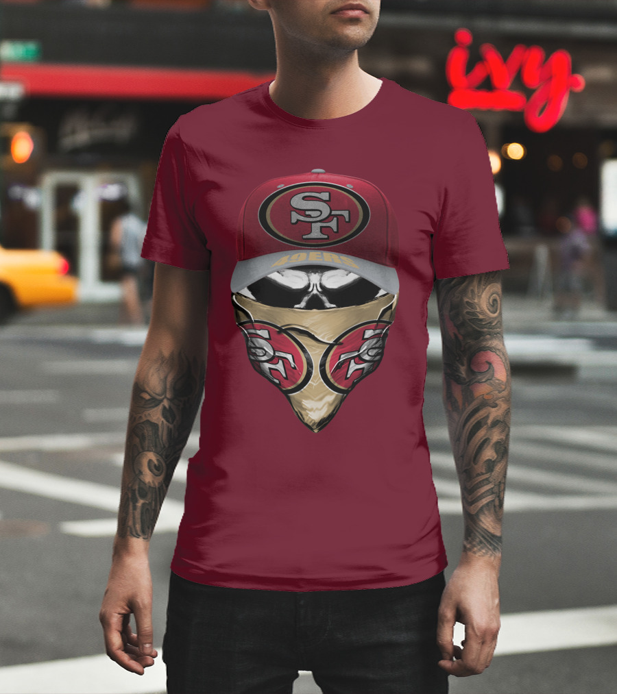 San Francisco 49ers Sf Logo Embroidered Cap And Bandana Combo T-Shirt