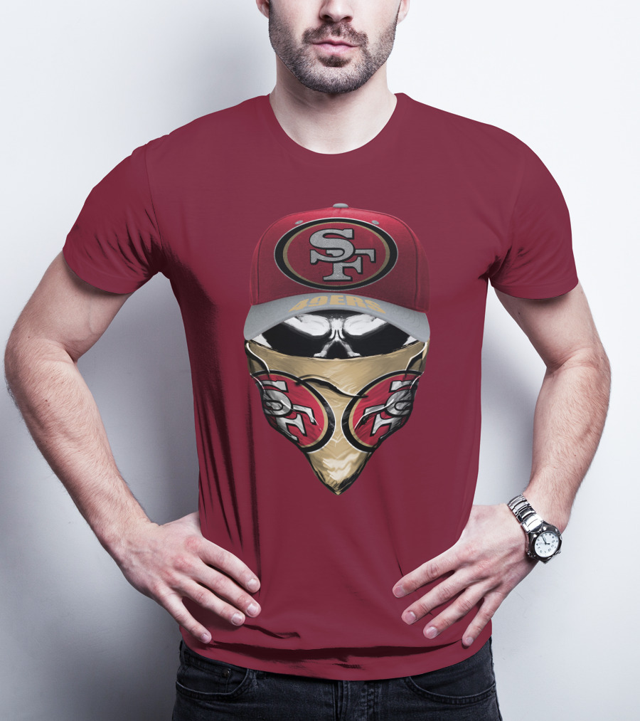 San Francisco 49ers Sf Logo Embroidered Cap And Bandana Combo T-Shirt