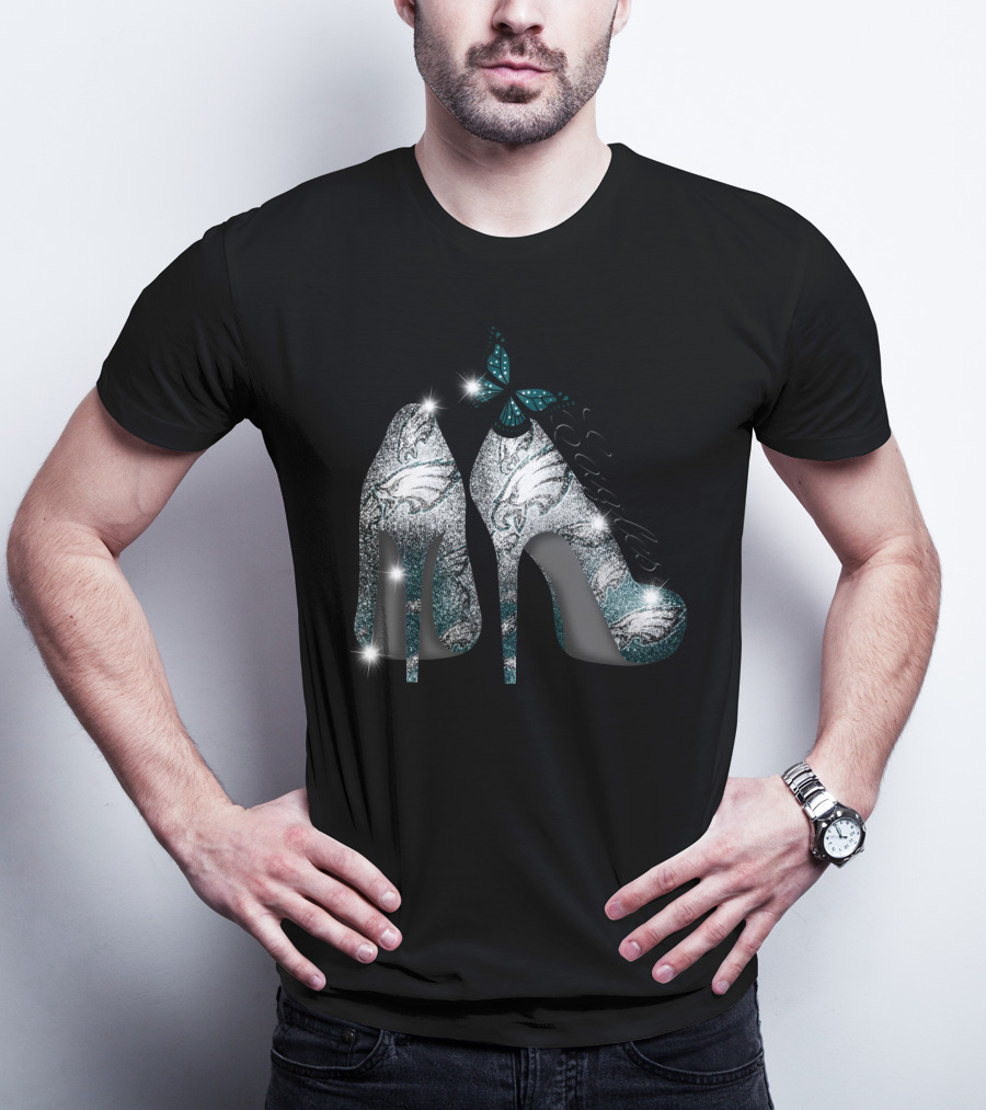 Philadelphia Eagles Heels With Butterfly T-Shirt