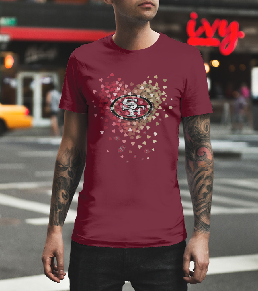San Francisco 49ers Logo In Heart T-Shirt