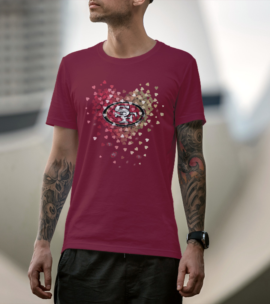 San Francisco 49ers Logo In Heart T-Shirt