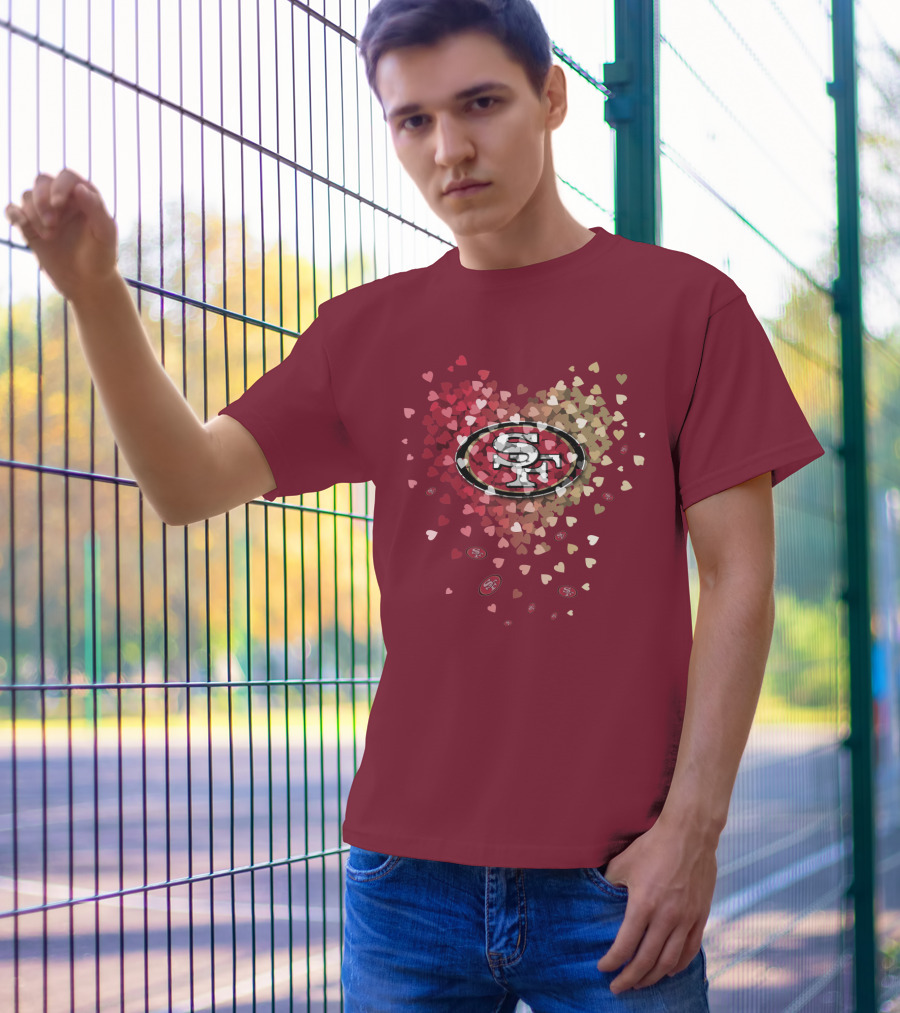 San Francisco 49ers Logo In Heart T-Shirt