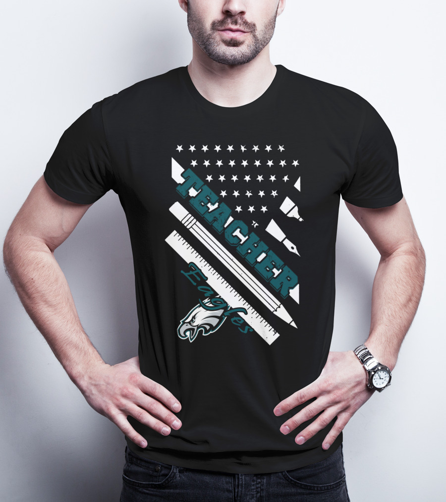 Philadelphia Eagles Teacher Usa Flag T-Shirt