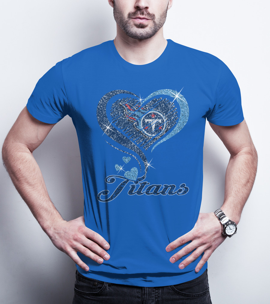 Tennessee Titans Heart Logo And Titans T-Shirt