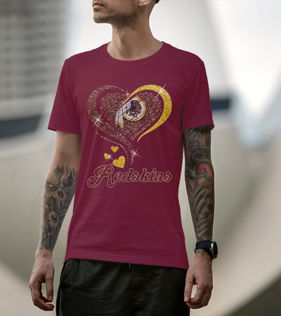 Redskins Heart Gold Football Team T-Shirt