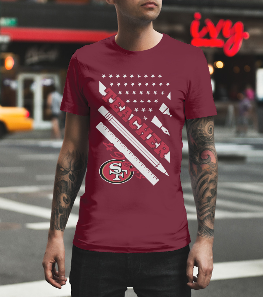 San Francisco 49ers Teacher Stars And Tools T-Shirt