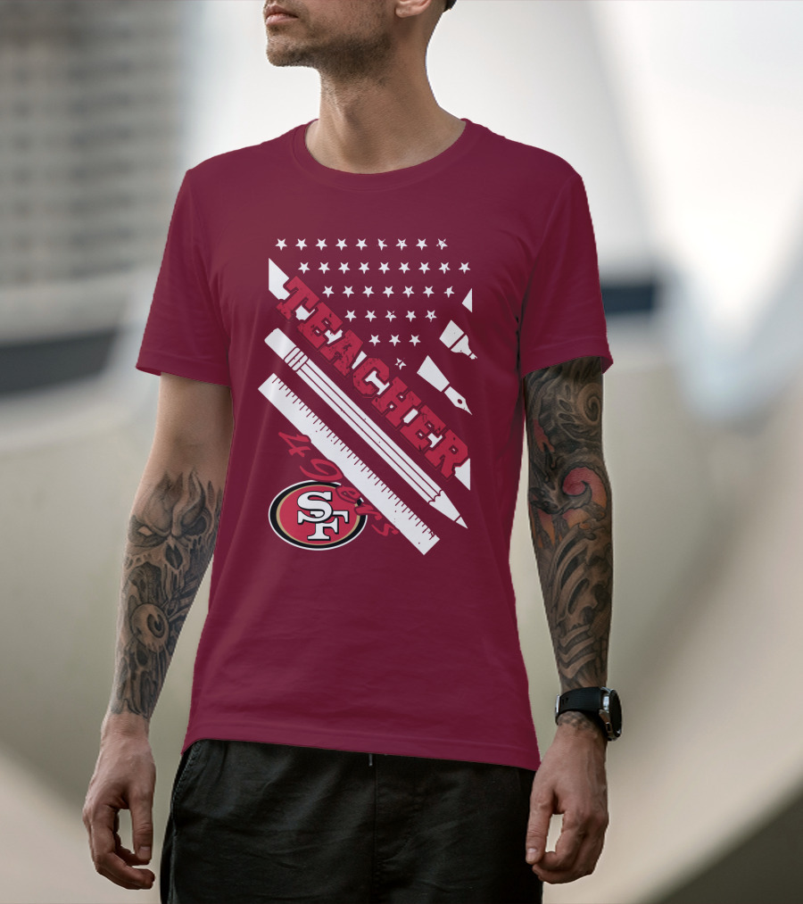 San Francisco 49ers Teacher Stars And Tools T-Shirt