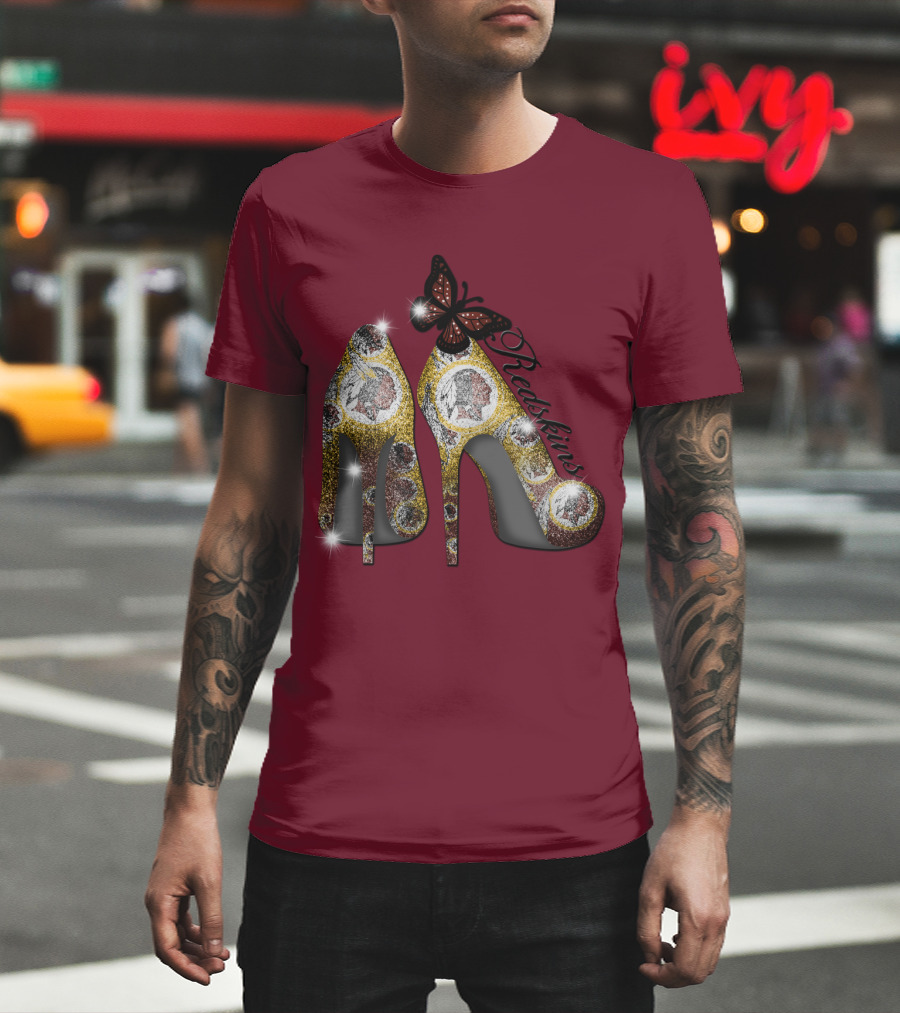 Redskins High Heels And Butterfly Sparkle T-Shirt