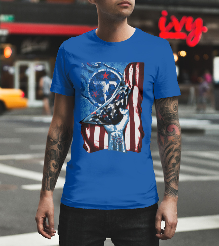 Tennessee Titans American Flag Stars And Stripes Team T-Shirt