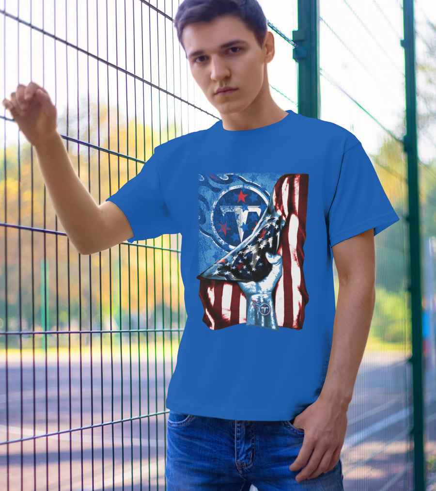 Tennessee Titans American Flag Stars And Stripes Team T-Shirt