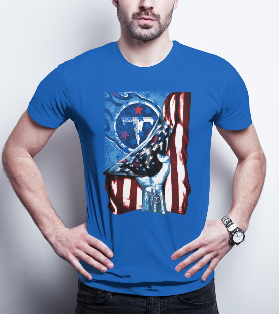 Tennessee Titans American Flag Stars And Stripes Team T-Shirt