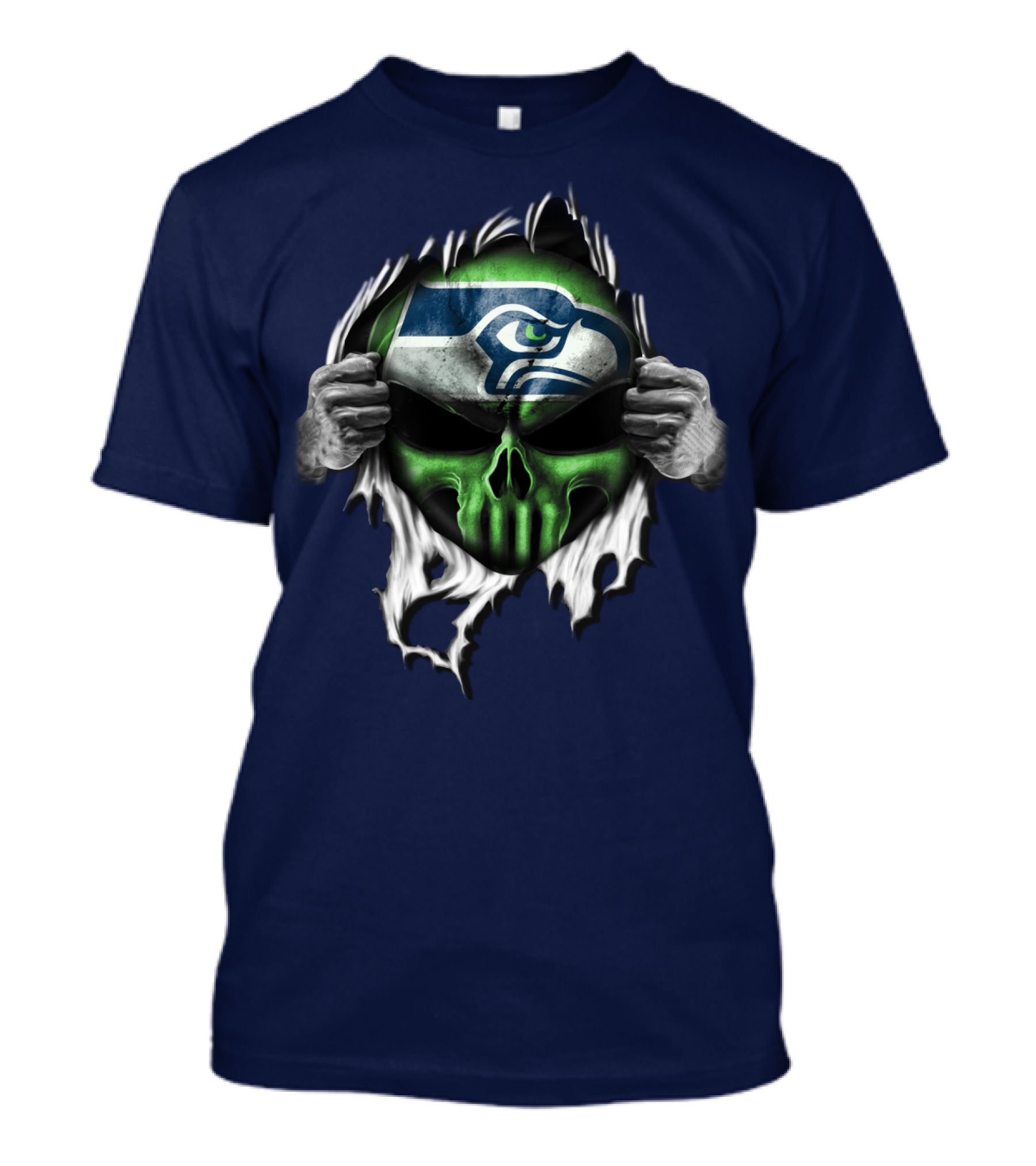 Seattle Seahawks Skull Ripping T-Shirt