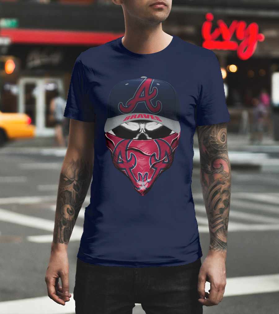 Atlanta Braves A Cap And Bandana Logo Style T-Shirt