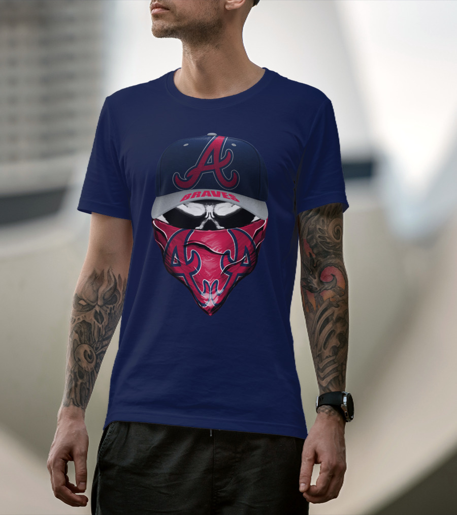 Atlanta Braves A Cap And Bandana Logo Style T-Shirt