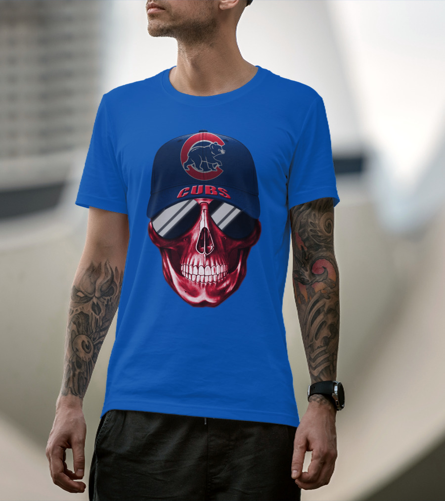 Chicago Cubs Skull Cap T-Shirt