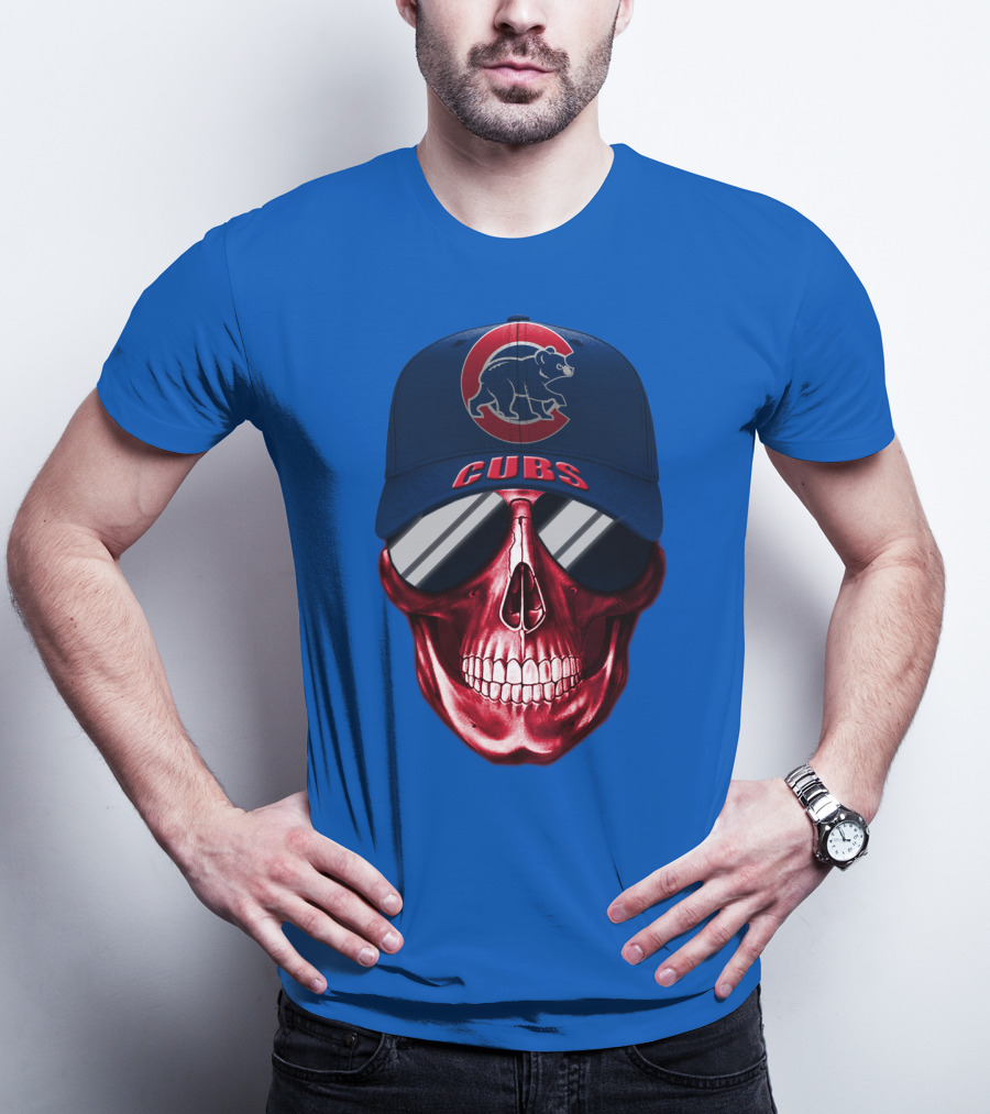 Chicago Cubs Skull Cap T-Shirt