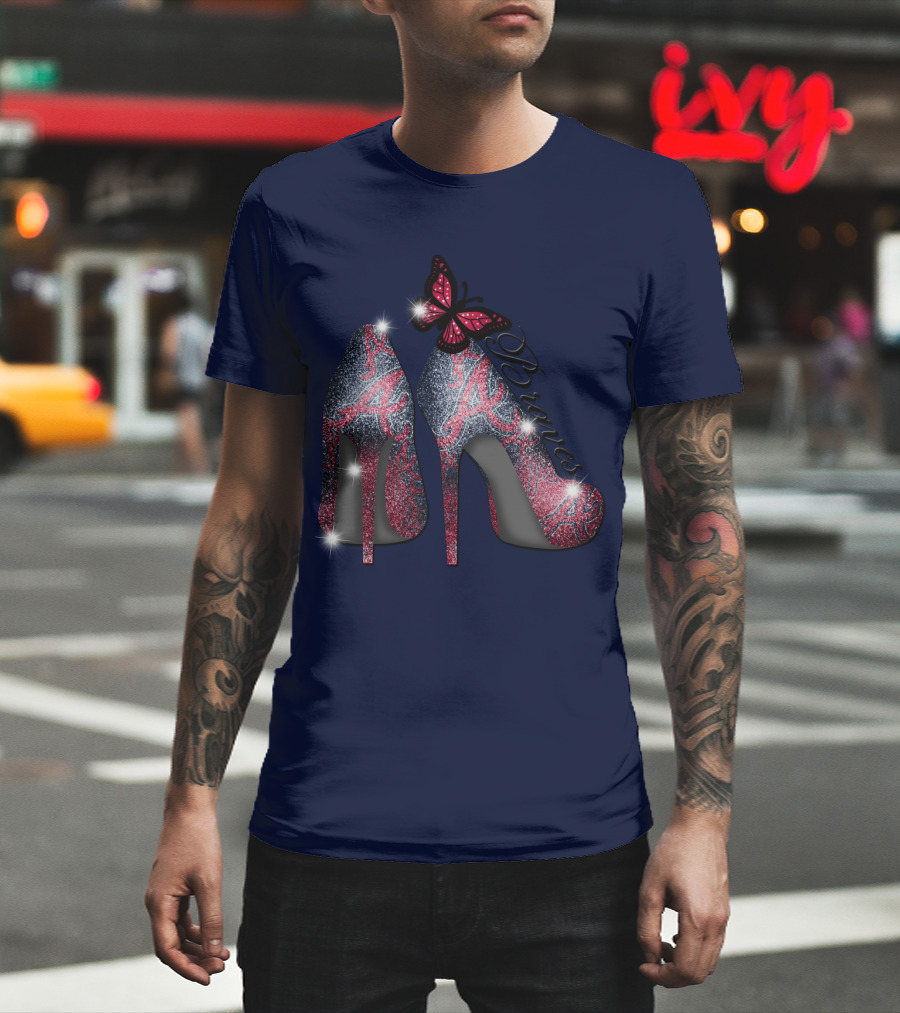Atlanta Braves High Heels Butterfly T-Shirt