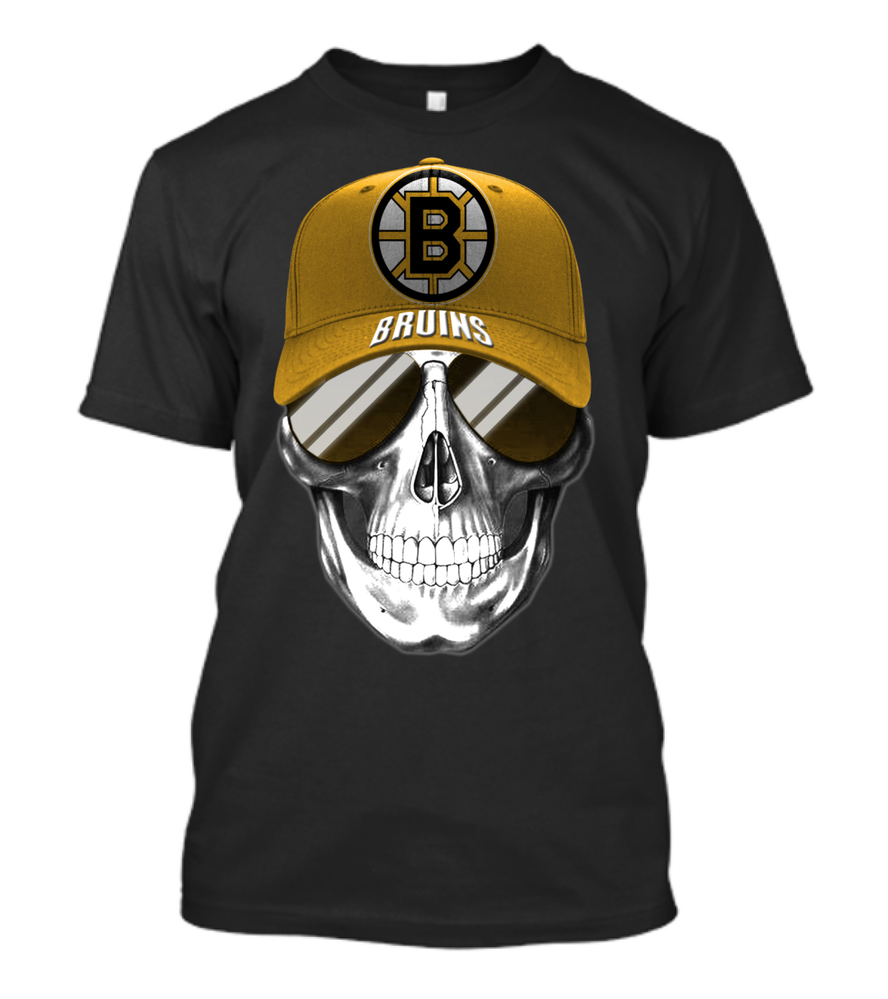 Boston Bruins Skull Cap With Hockey T-Shirt