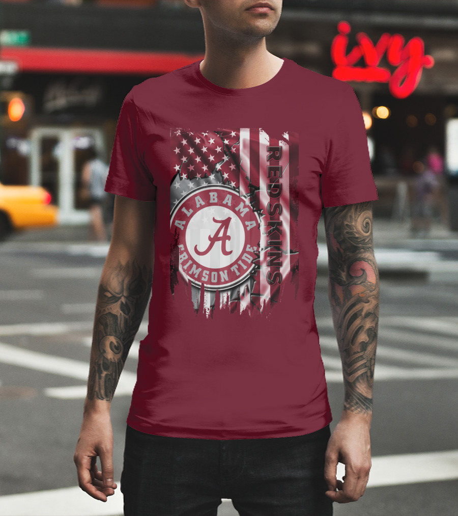 Alabama Crimson Tide Redskins Stars And Stripes T-Shirt