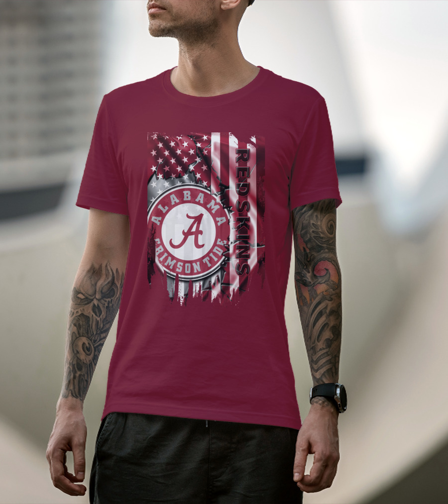 Alabama Crimson Tide Redskins Stars And Stripes T-Shirt