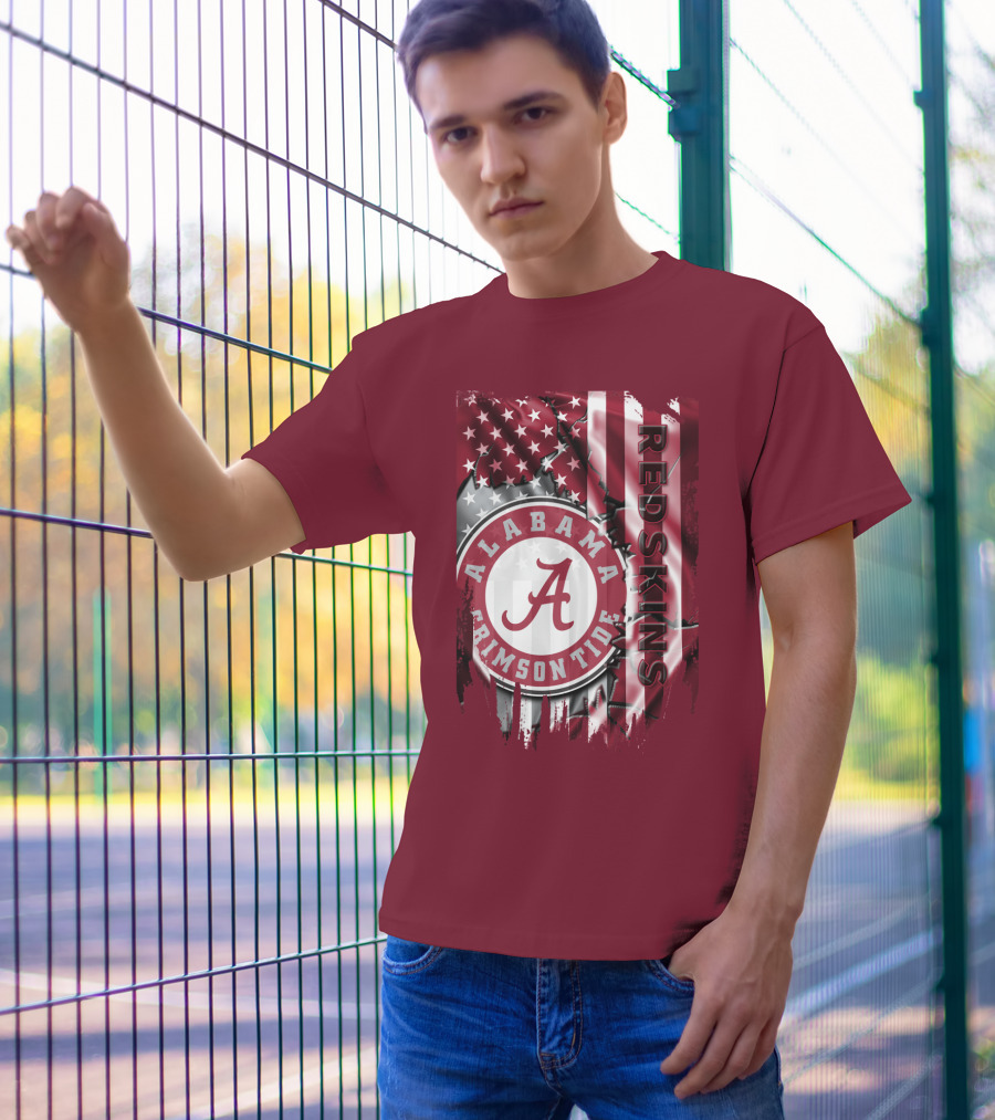 Alabama Crimson Tide Redskins Stars And Stripes T-Shirt