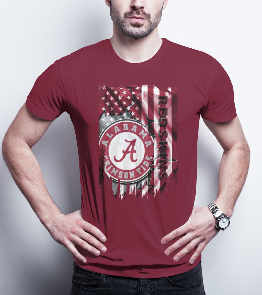 Alabama Crimson Tide Redskins Stars And Stripes T-Shirt