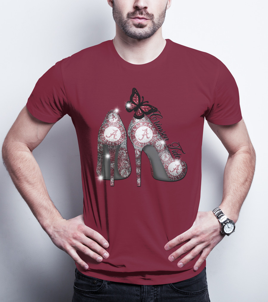 Crimson Tide Heels With Butterfly T-Shirt