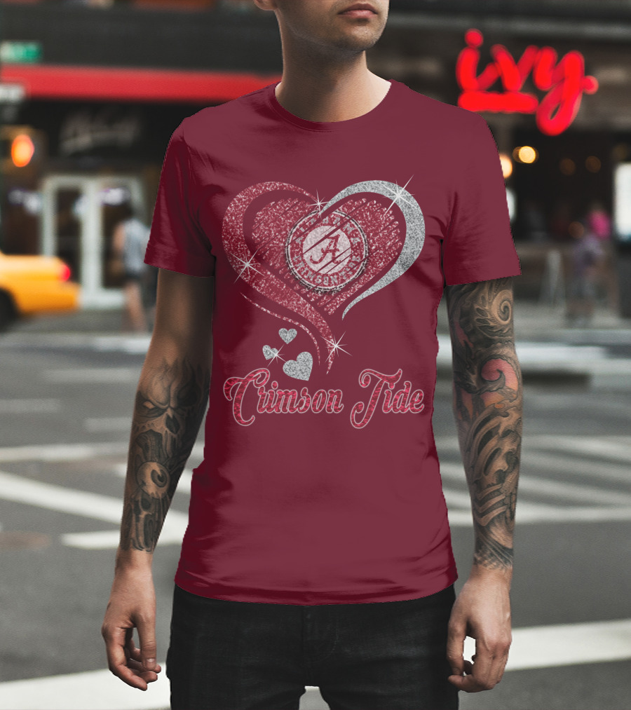 Alabama Crimson Tide Heart Sparkle T-Shirt