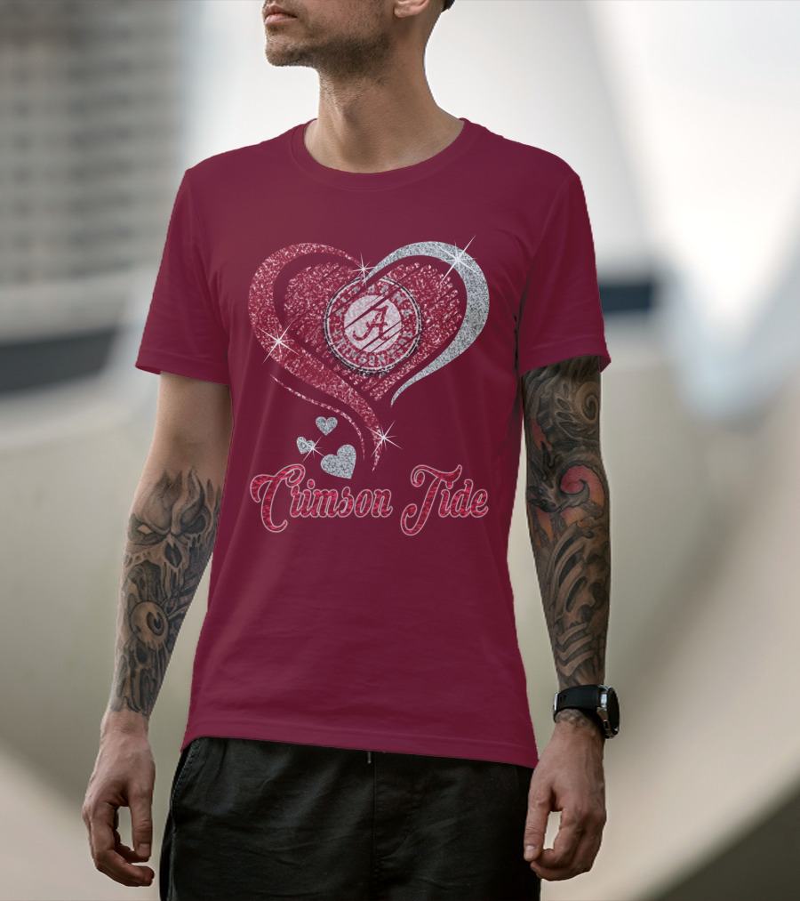 Alabama Crimson Tide Heart Sparkle T-Shirt