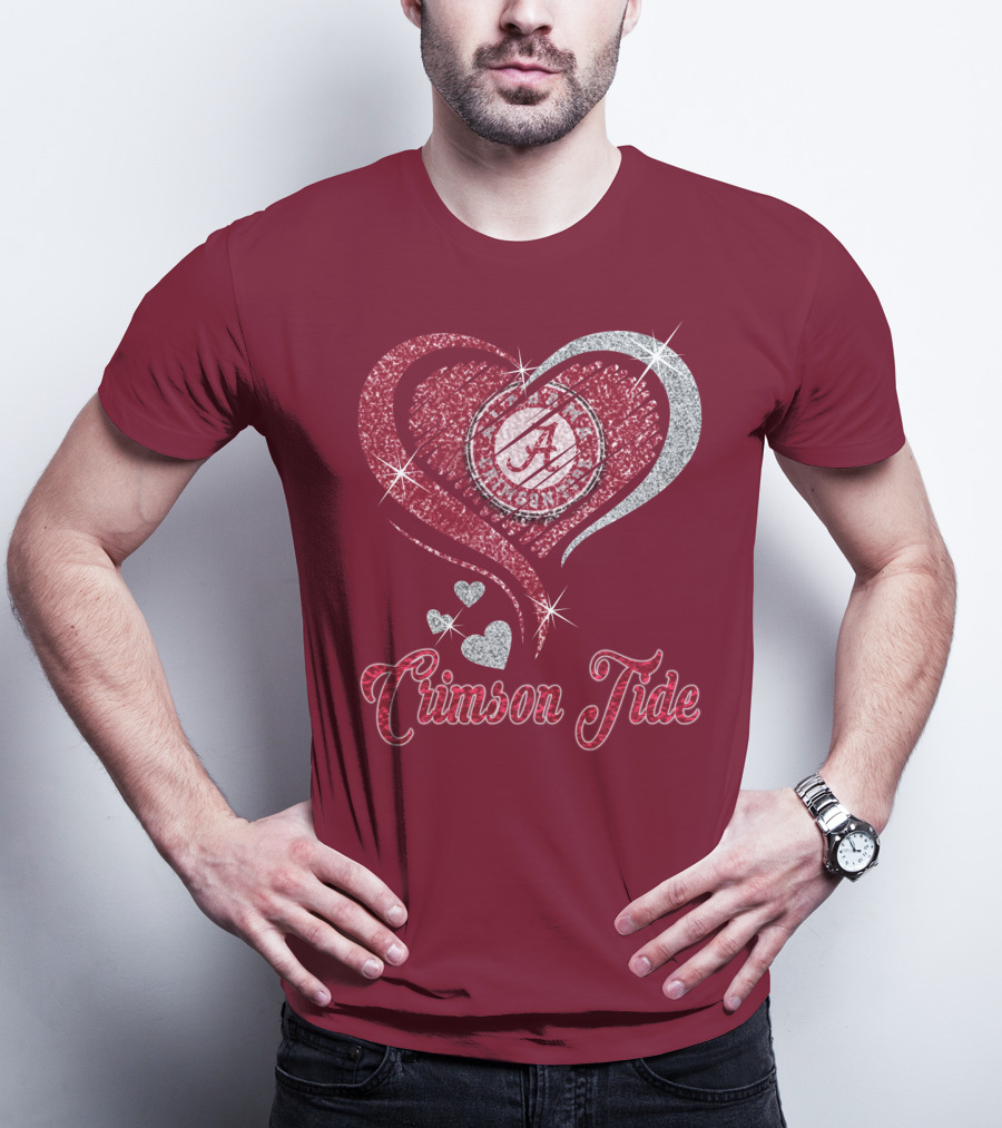 Alabama Crimson Tide Heart Sparkle T-Shirt