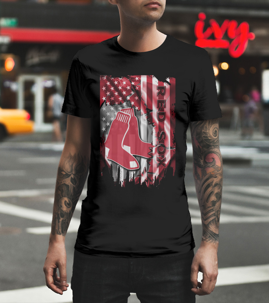 Boston Red Sox American Flag Sox Banner T-Shirt