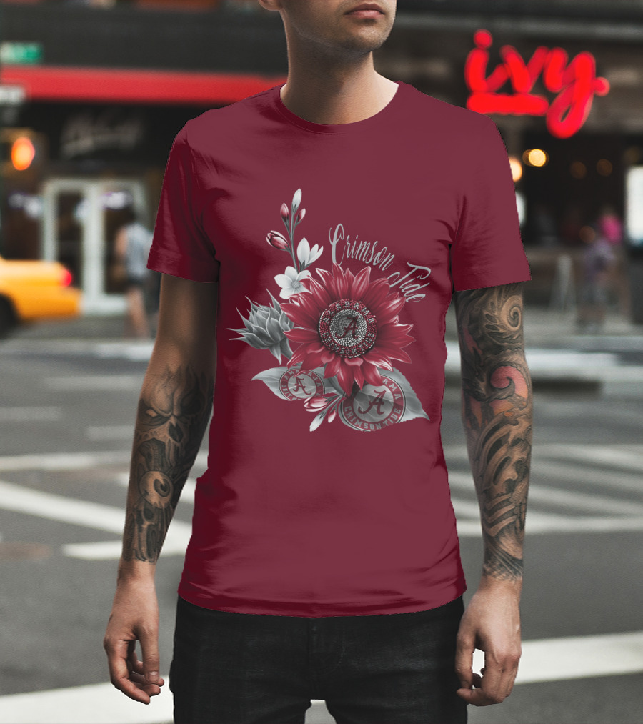Crimson Tide Alabama A Flower T-Shirt