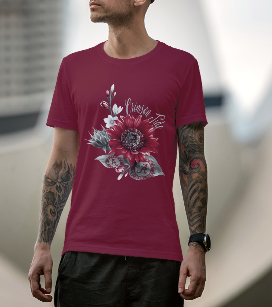Crimson Tide Alabama A Flower T-Shirt