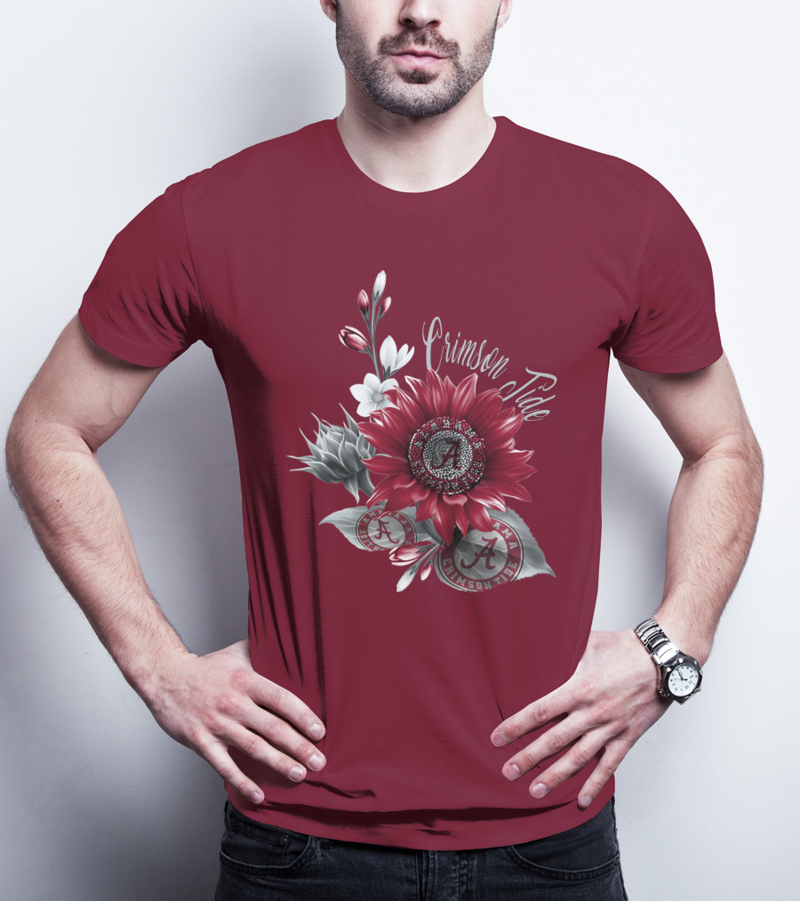Crimson Tide Alabama A Flower T-Shirt