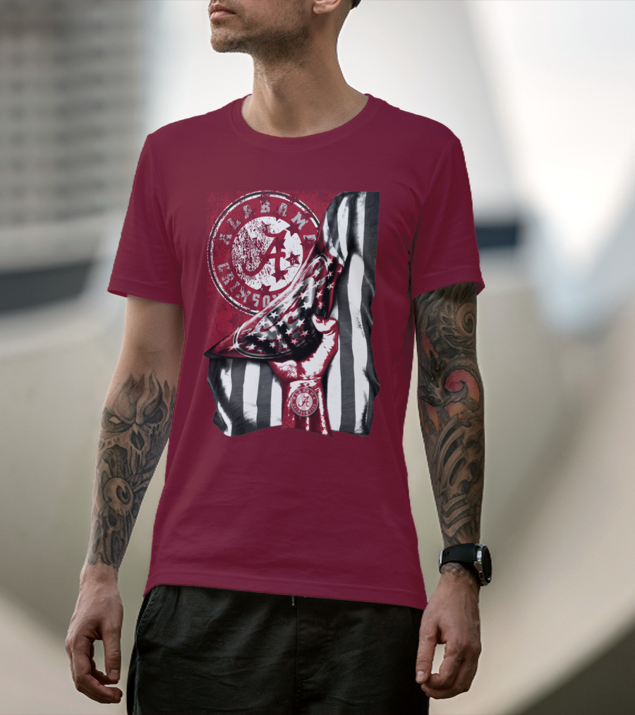 Alabama Crimson Tide Held High With Flag And Seal T-Shirt