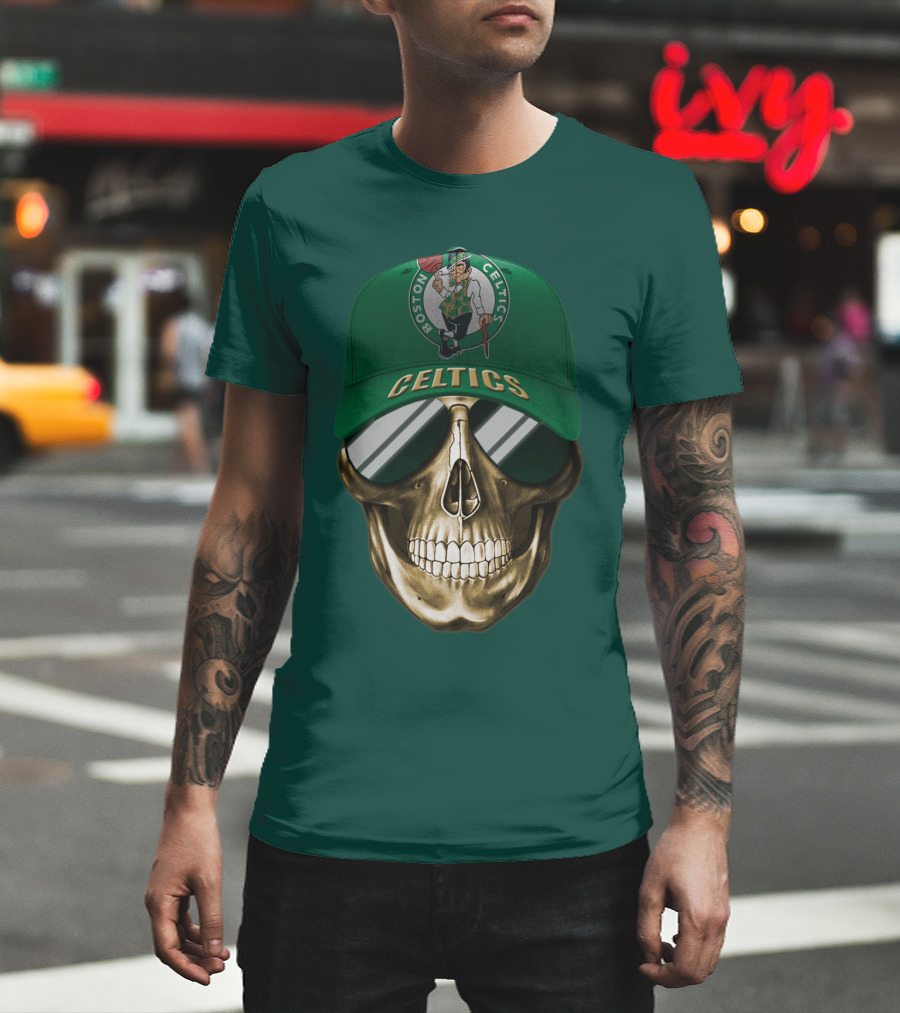 Boston Celtics Skull Cap T-Shirt