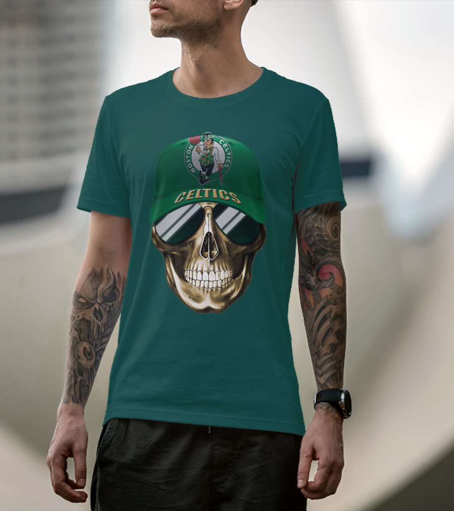Boston Celtics Skull Cap T-Shirt