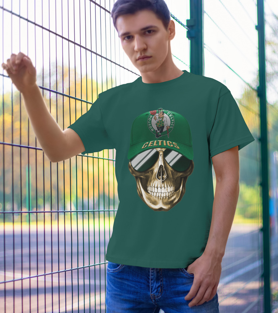 Boston Celtics Skull Cap T-Shirt