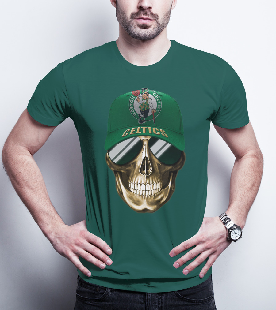 Boston Celtics Skull Cap T-Shirt