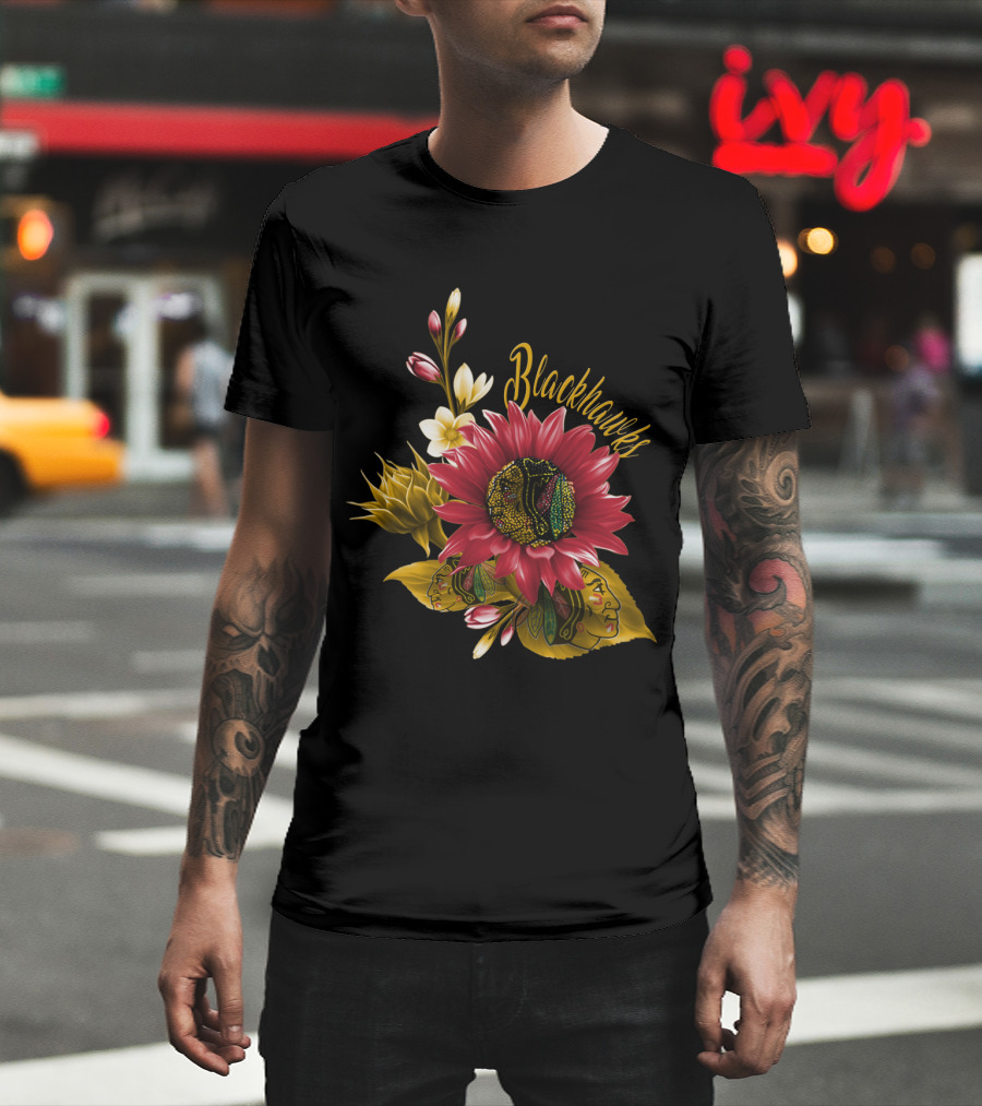 Chicago Blackhawks Floral T-Shirt