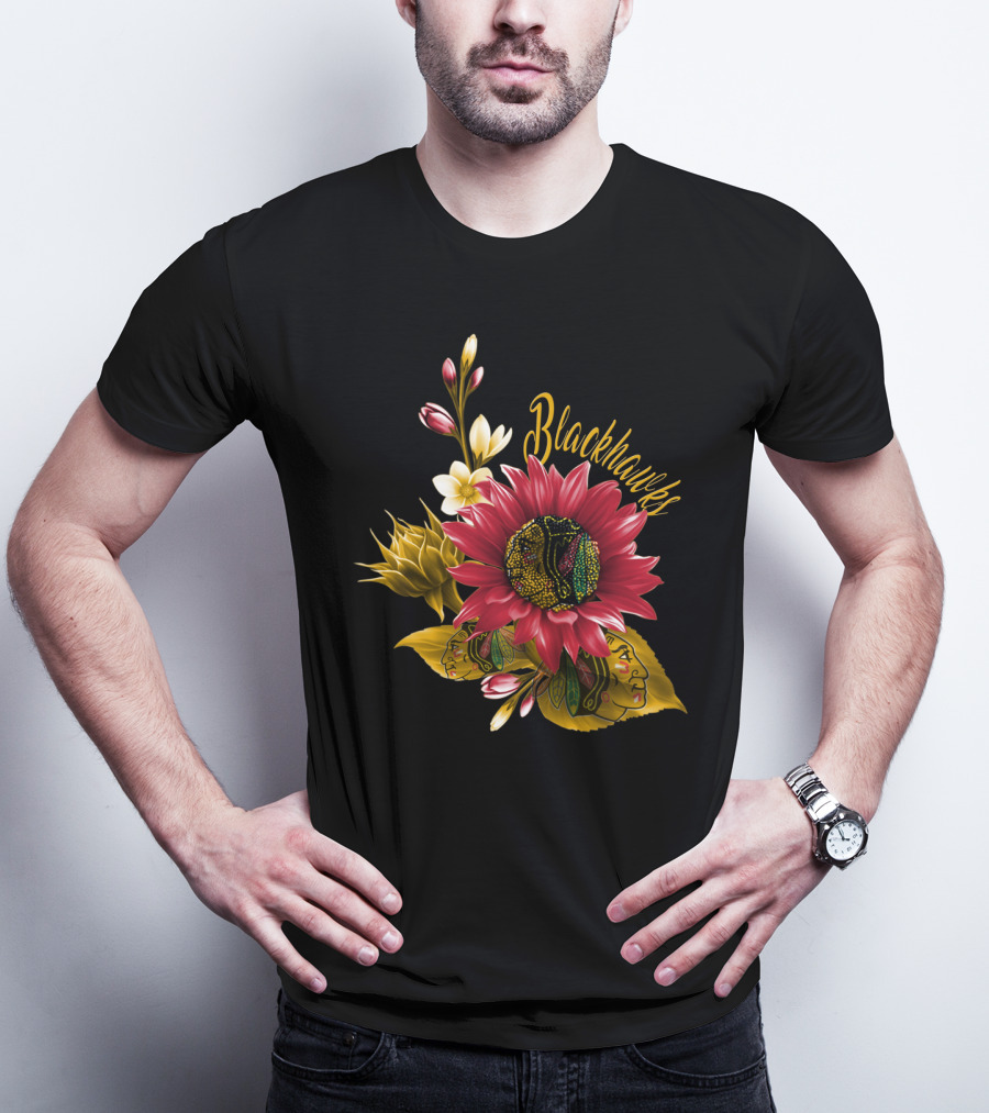 Chicago Blackhawks Floral T-Shirt