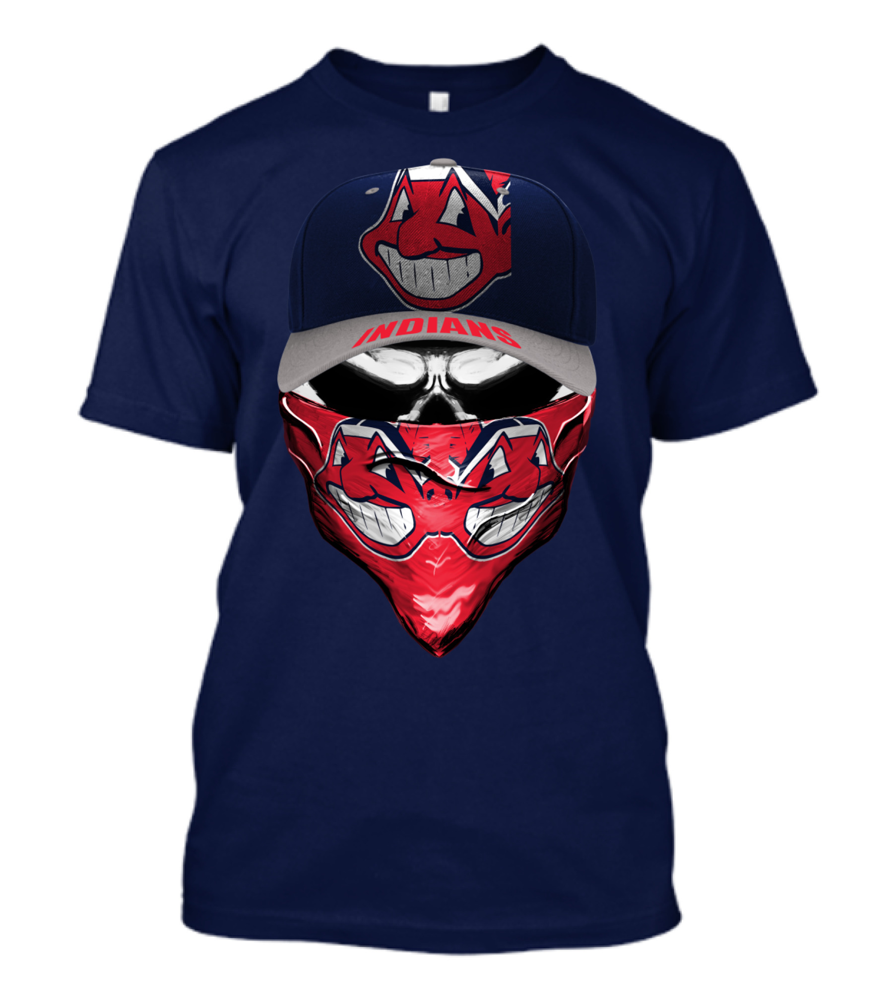 Cleveland Indians Logo Cap And Bandana T-Shirt