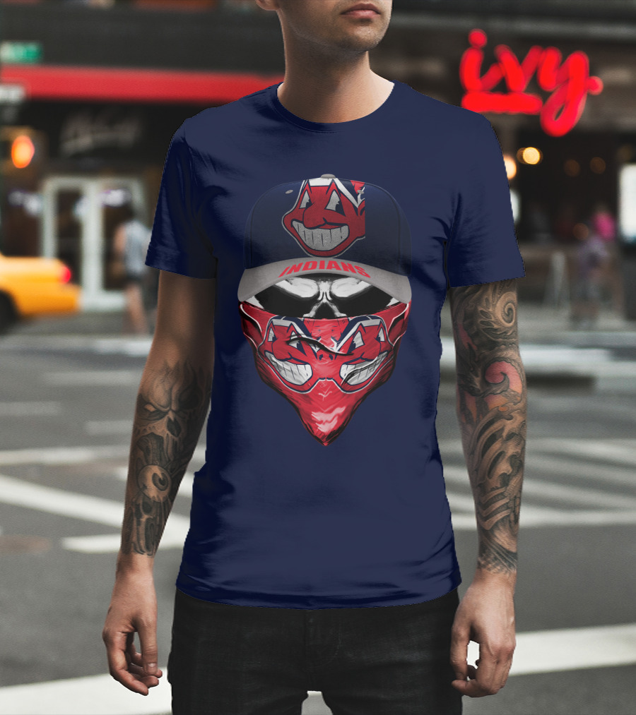 Cleveland Indians Logo Cap And Bandana T-Shirt
