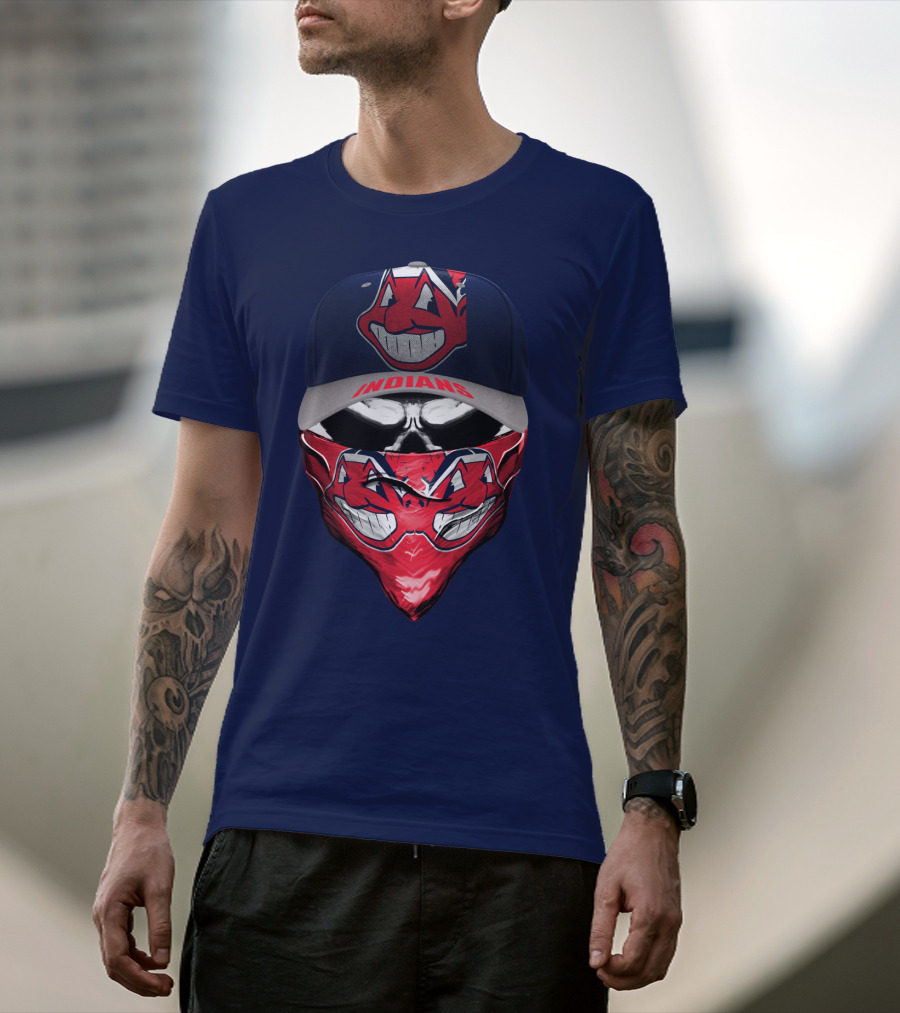 Cleveland Indians Logo Cap And Bandana T-Shirt
