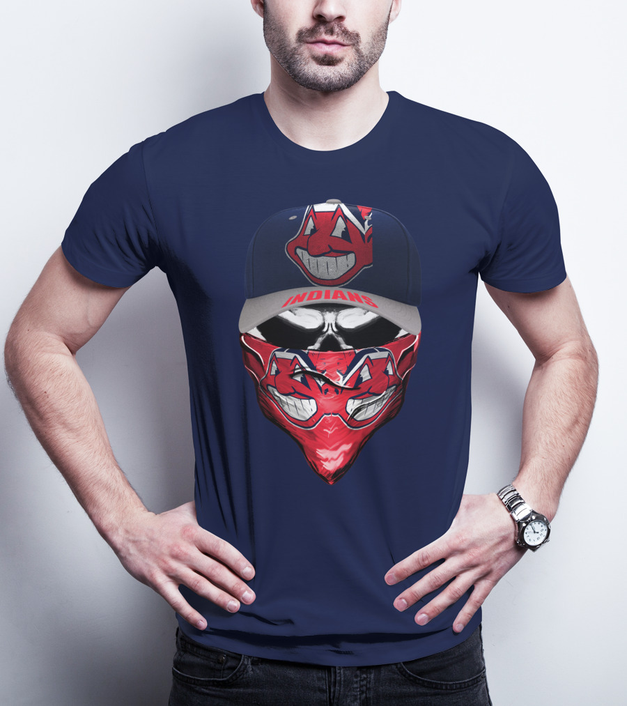 Cleveland Indians Logo Cap And Bandana T-Shirt