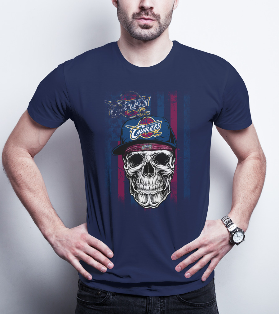 Cleveland Cavaliers Skull With Cap T-Shirt
